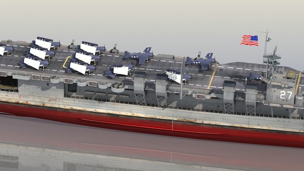 USS Langley CVL-27 Independence-class light aircraft carrier3Dモデル ...