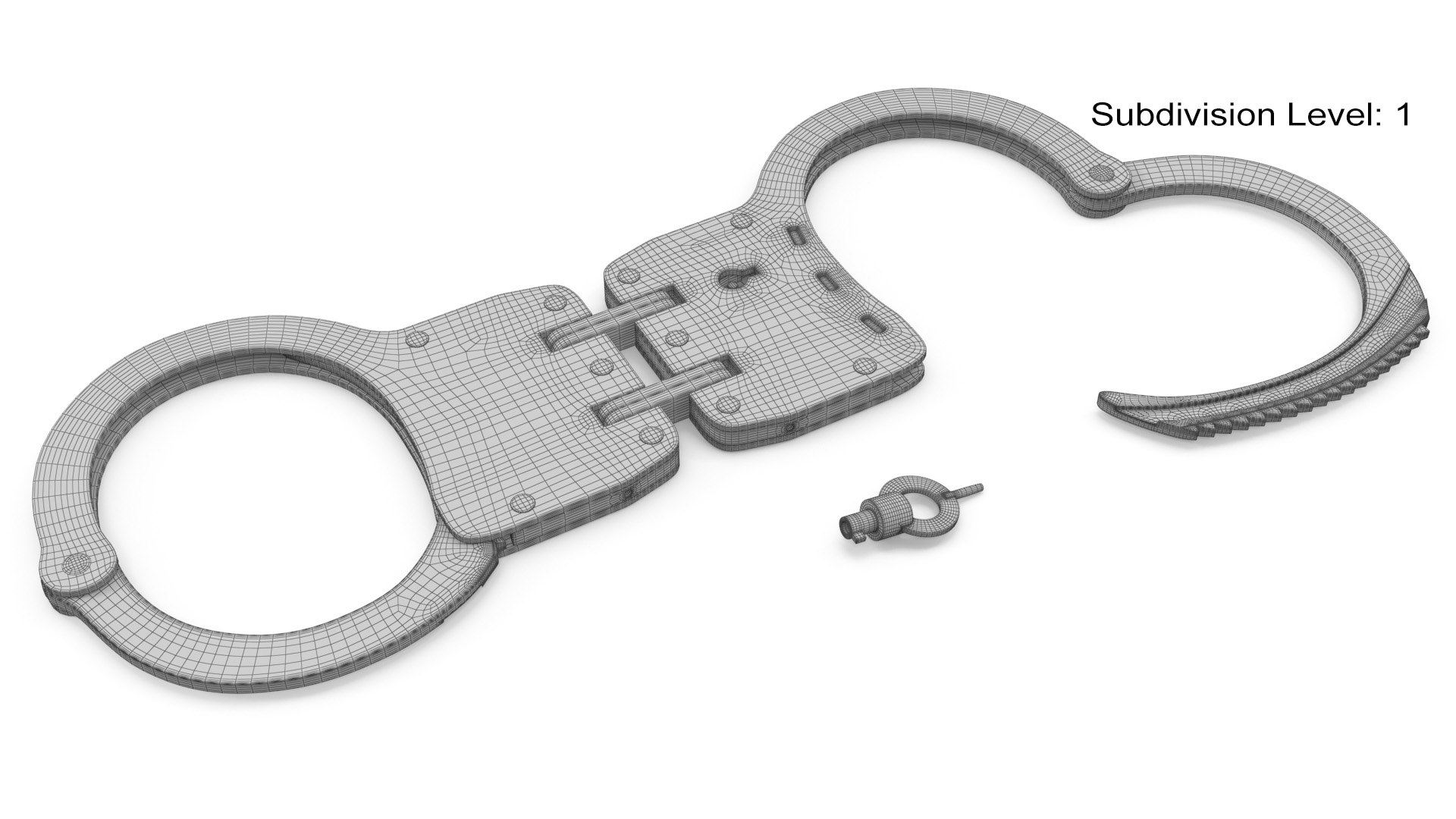 Hinged Galvanized Handcuffs With Key 3D - TurboSquid 2197960