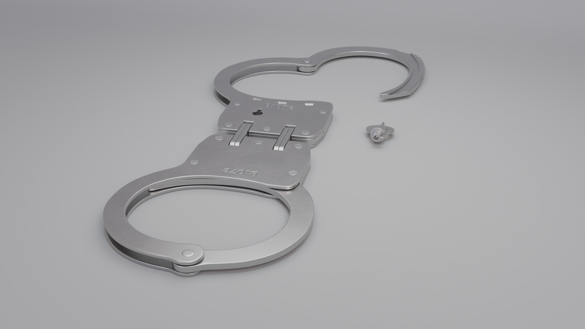 Hinged Galvanized Handcuffs With Key 3D - TurboSquid 2197960