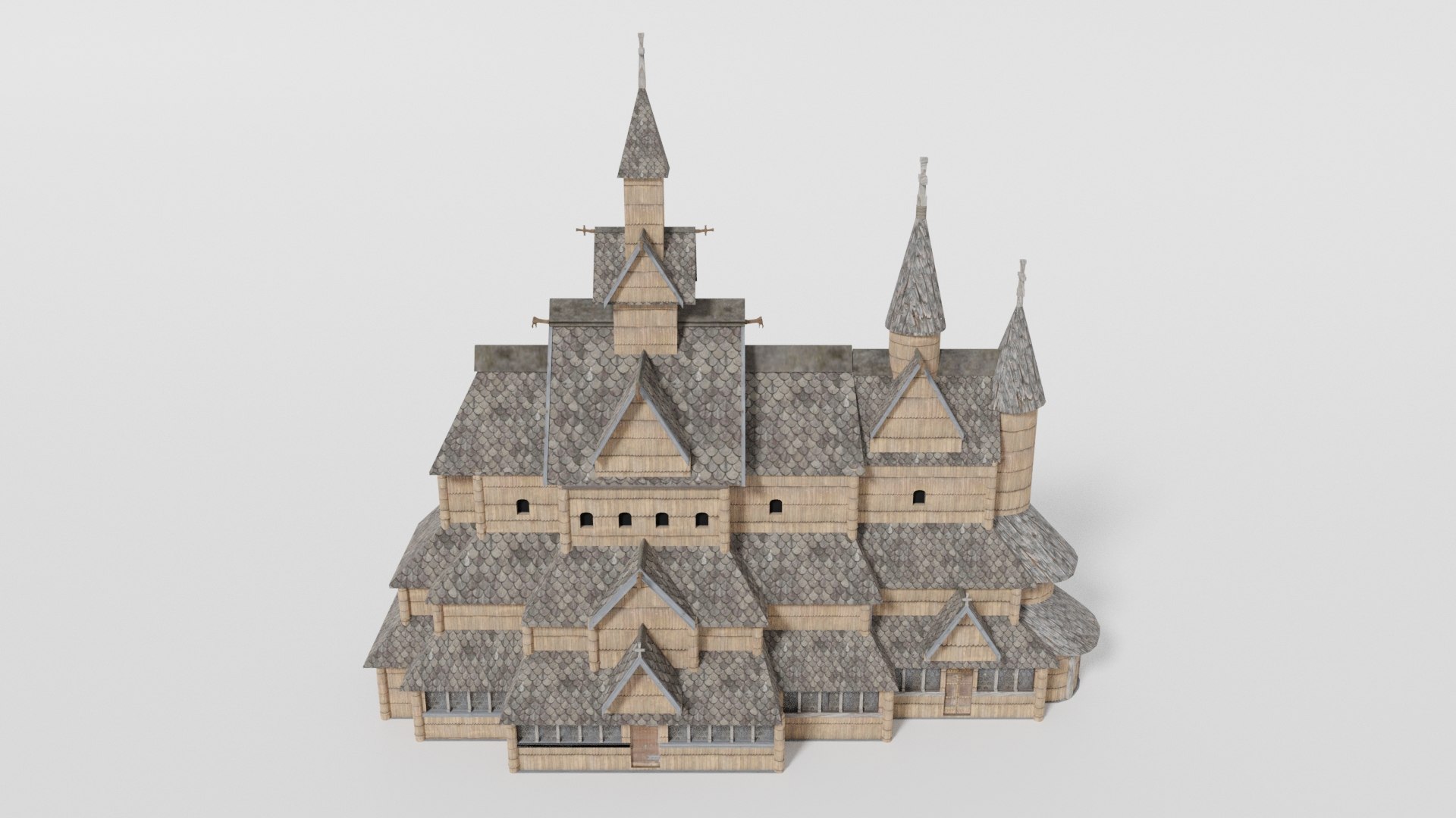 3D Model Historical Stave Church - TurboSquid 2005194