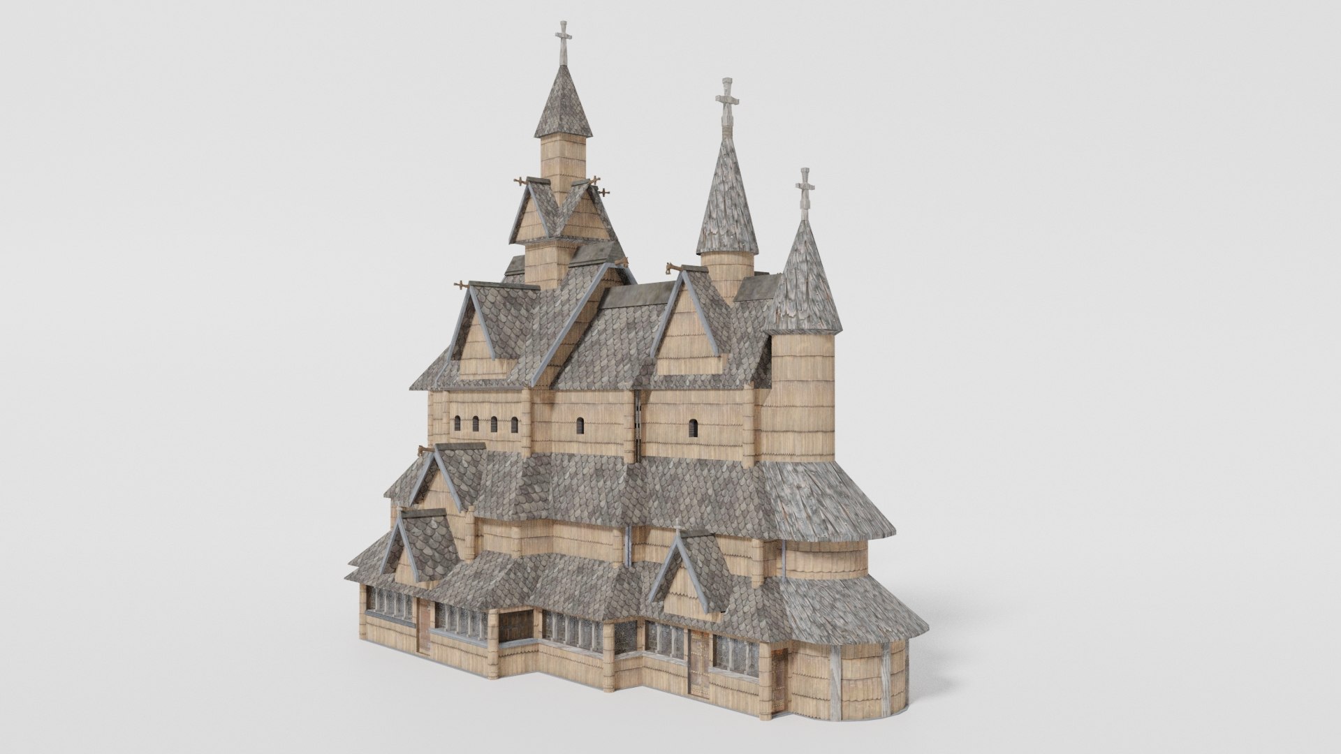 3D Model Historical Stave Church - TurboSquid 2005194