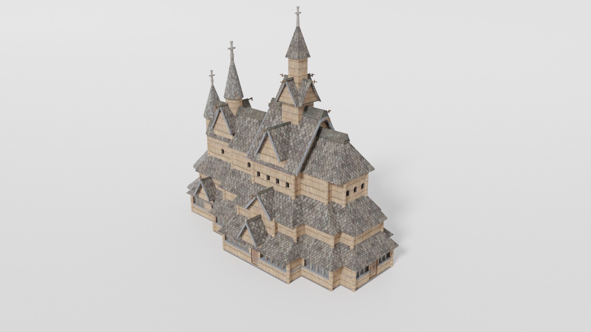 3D Model Historical Stave Church - TurboSquid 2005194