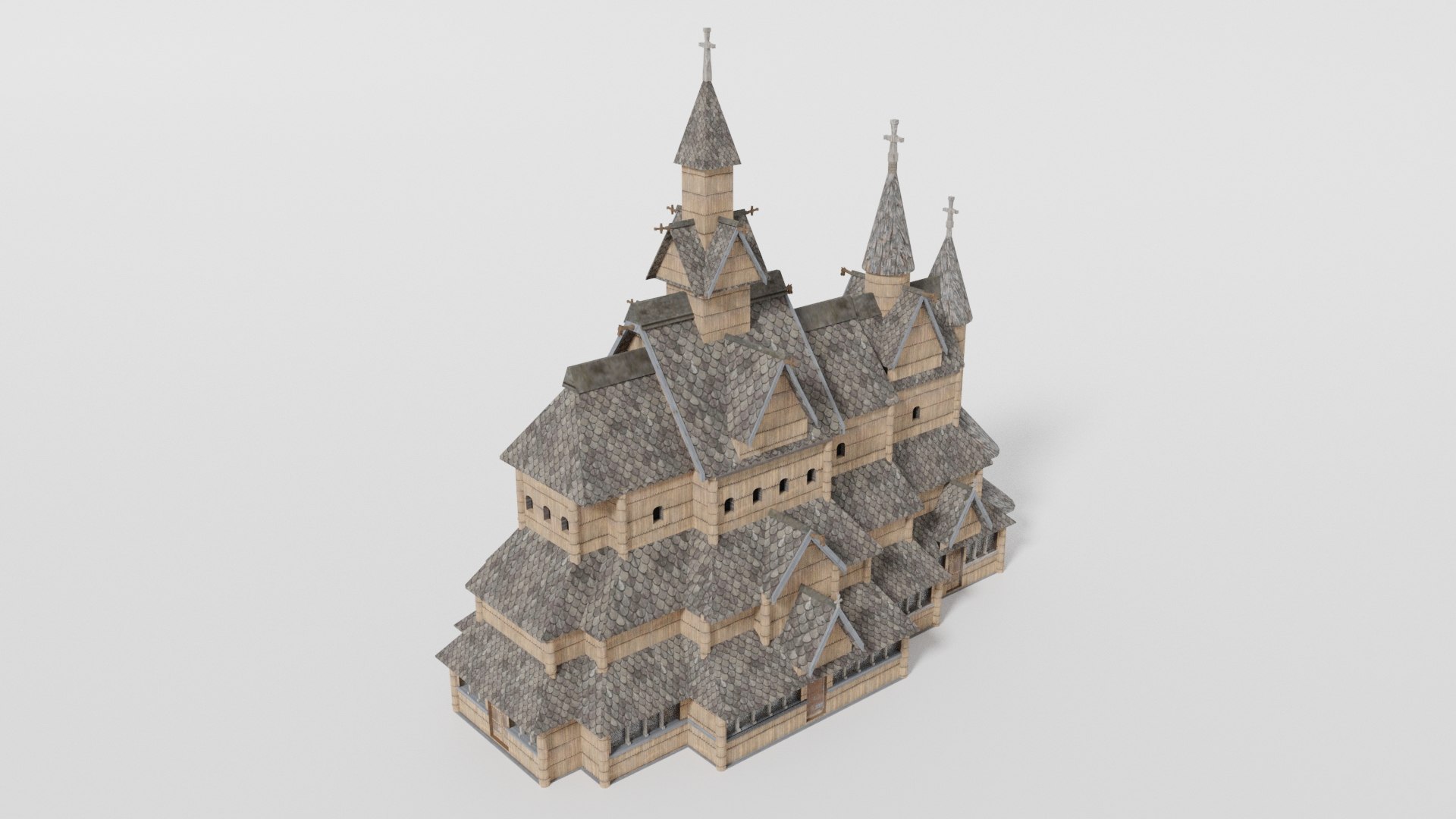 3D Model Historical Stave Church - TurboSquid 2005194