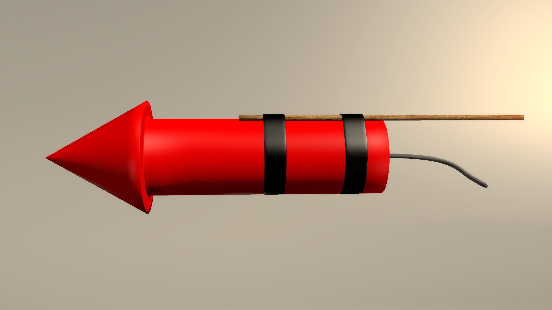 3d model of firework rocket