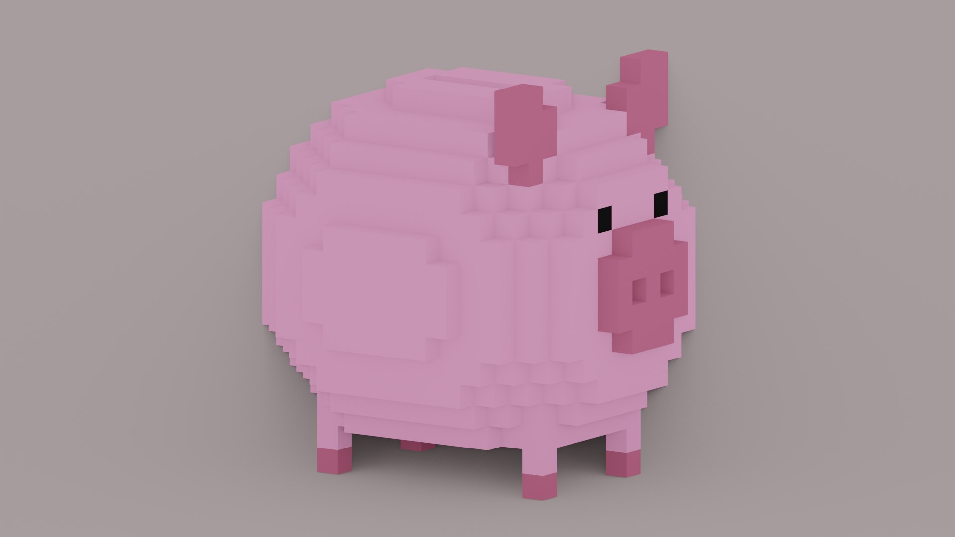 Piggy Bank 8 Bit Cartoon Toy 3D Model - TurboSquid 1959487