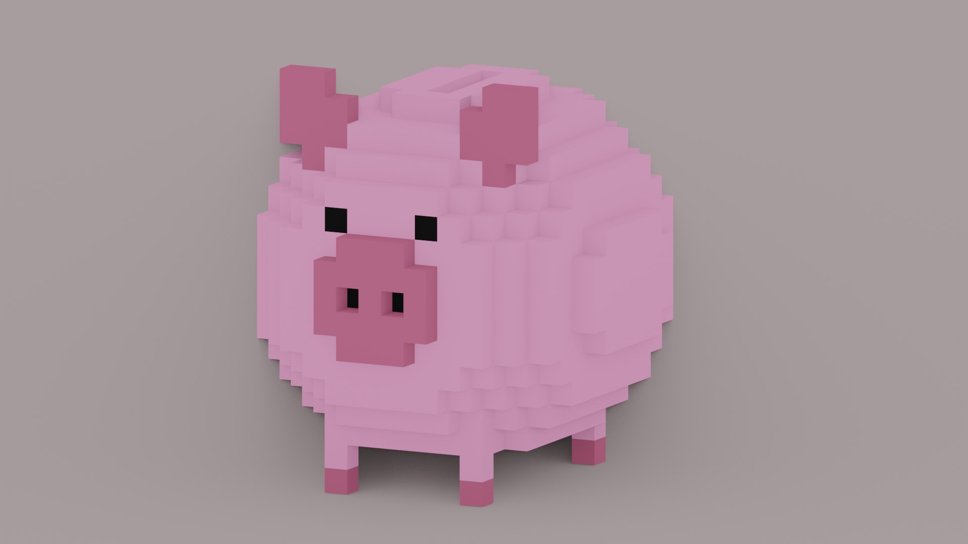Piggy Bank 8 Bit Cartoon Toy 3D Model - TurboSquid 1959487