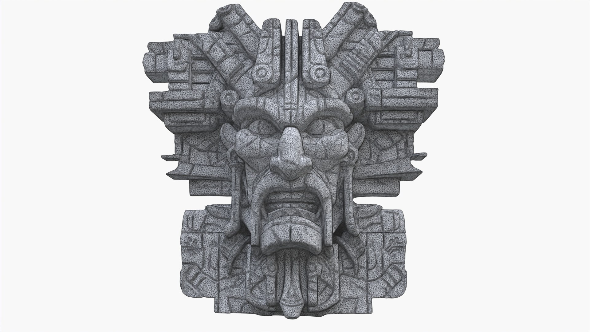 Aztec Stone Head 11 3D - TurboSquid 2198154