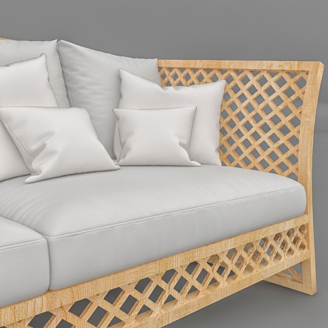 Outdoor wood sofa 3D model - TurboSquid 1576328
