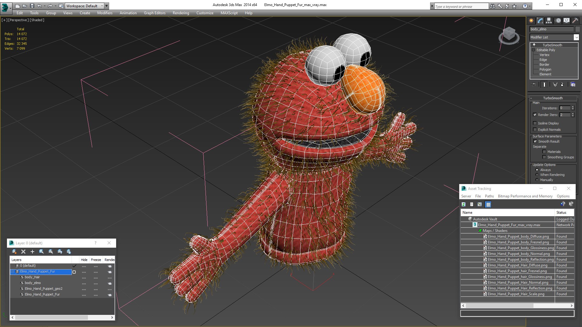 3D Elmo Hand Puppet Fur Model - TurboSquid 2006749