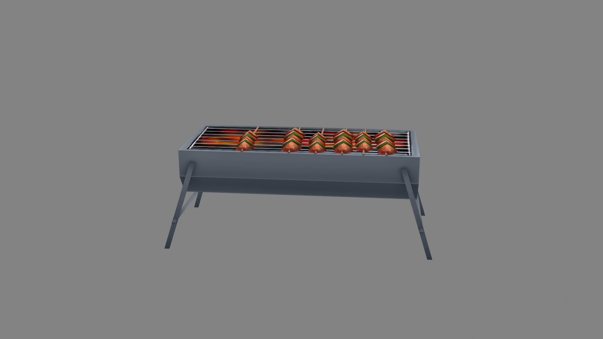 Cartoon Barbecue Rack - Kebabs 3D - TurboSquid 2110489