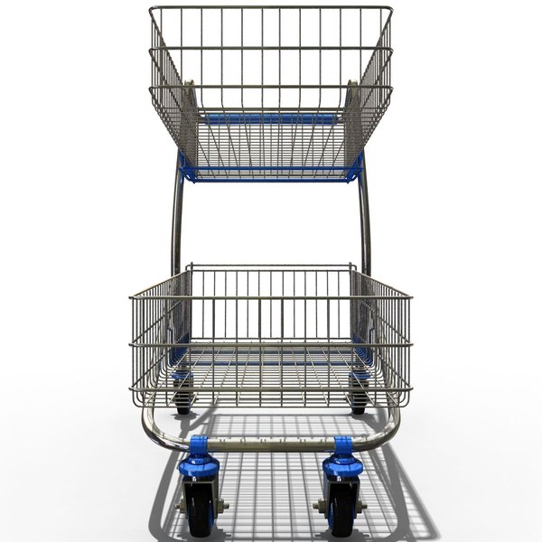 3d model supermarket trolley v3