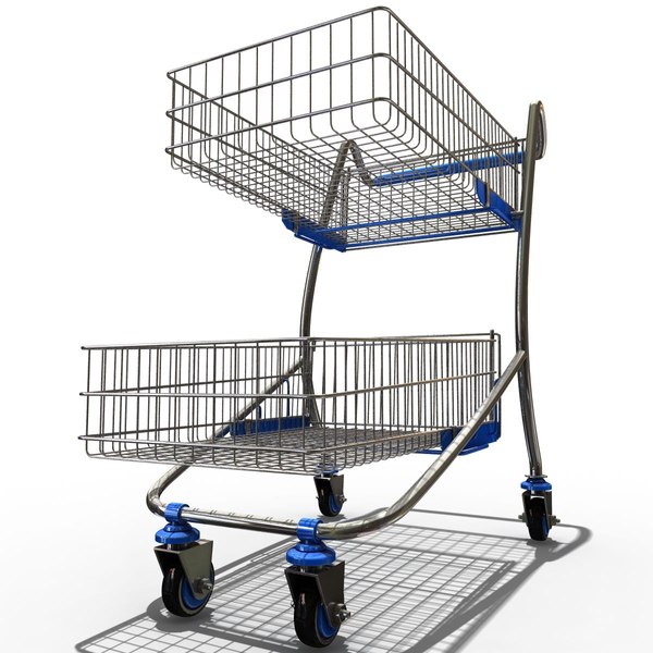 3d model supermarket trolley v3