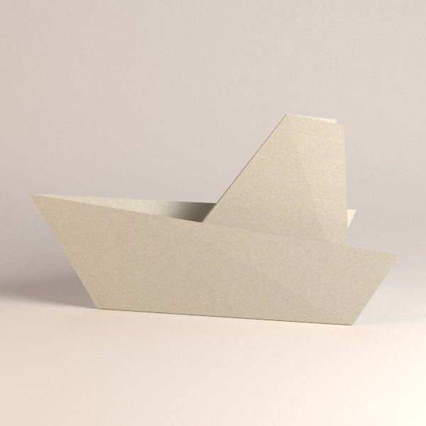 paper boat 3d model