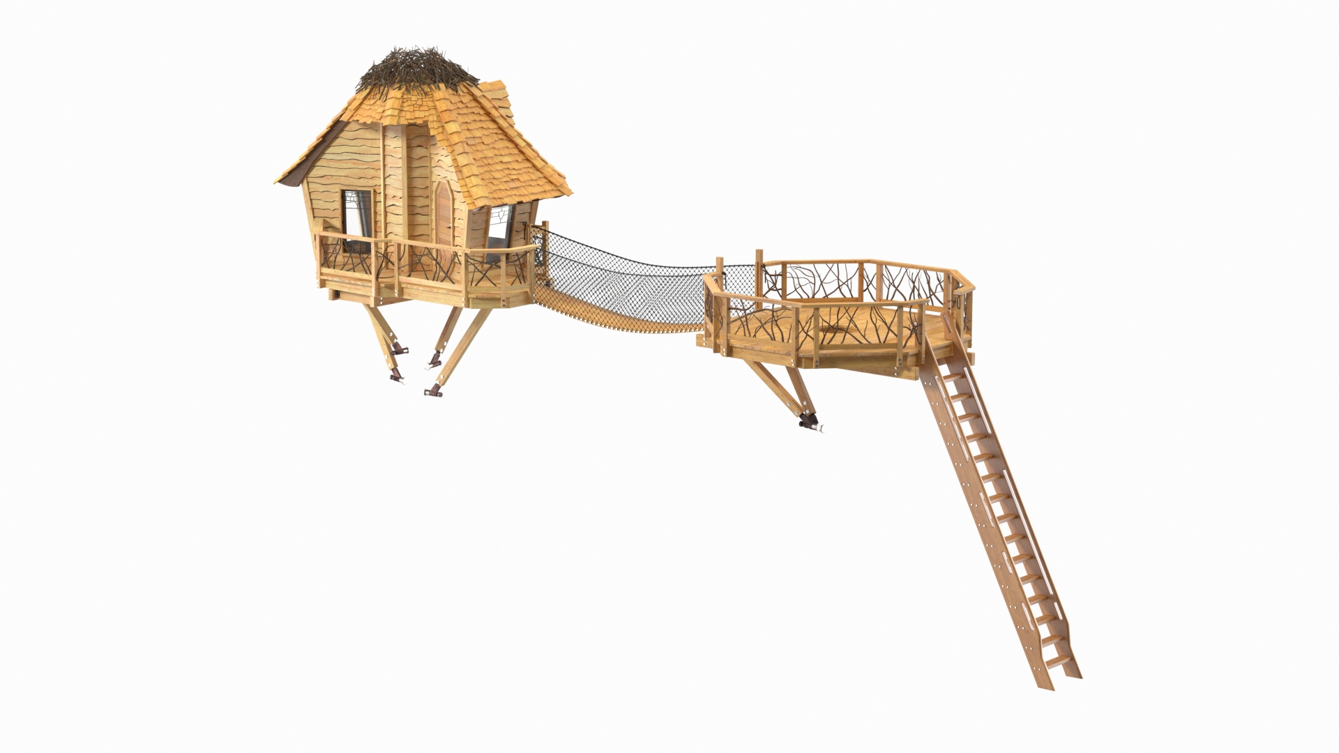 3D Wooden Tree House Large Model - TurboSquid 2099307