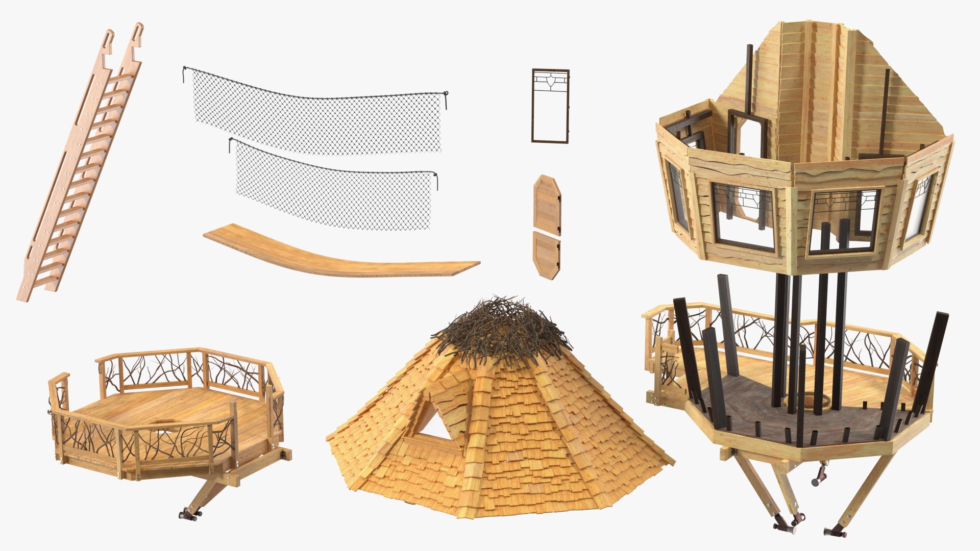 3D Wooden Tree House Large model - TurboSquid 2099307
