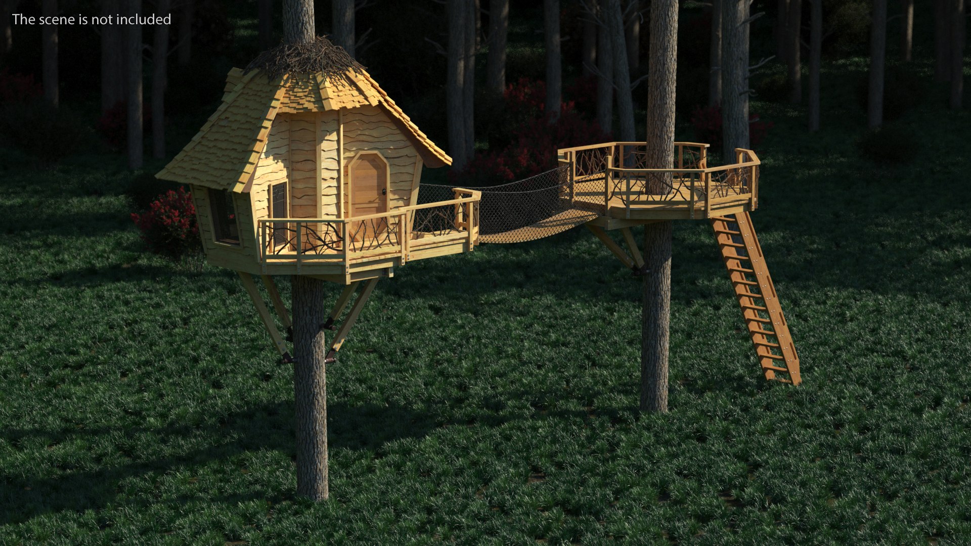 3D Wooden Tree House Large Model - TurboSquid 2099307