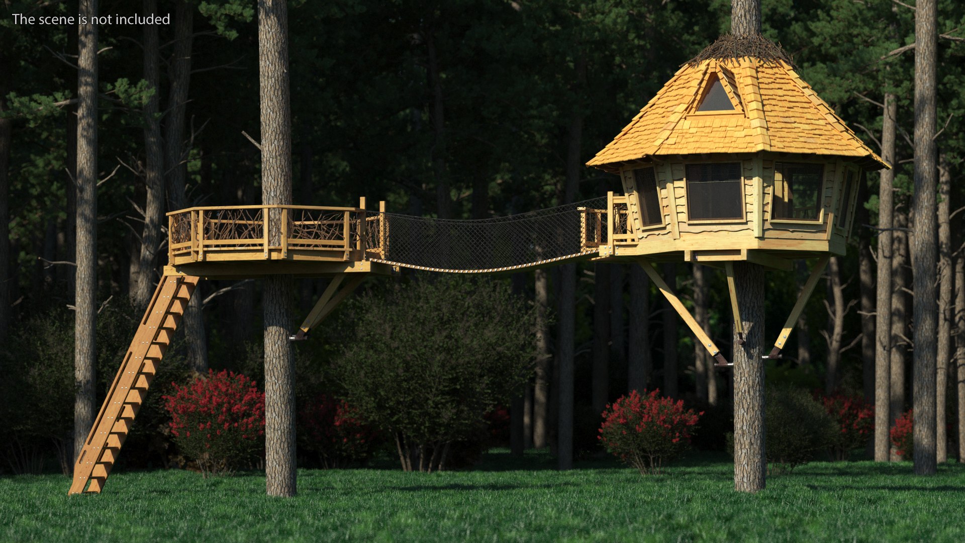 3D Wooden Tree House Large Model - TurboSquid 2099307