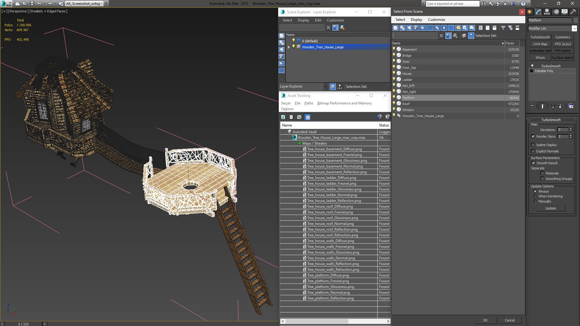 3D Wooden Tree House Large model - TurboSquid 2099307