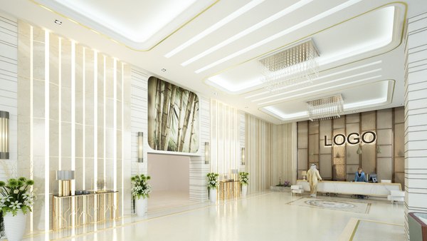 3D Modern entrance lobby - TurboSquid 2044214