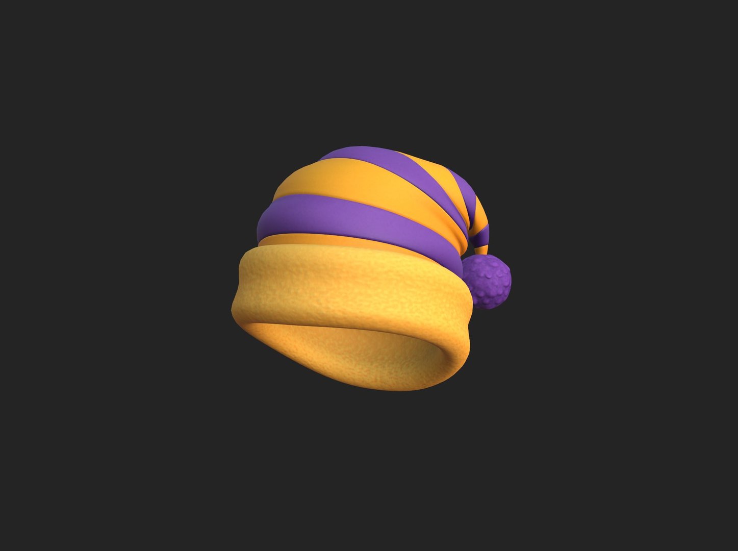 3D Model Hat052 Striped Nightcap - TurboSquid 2337184