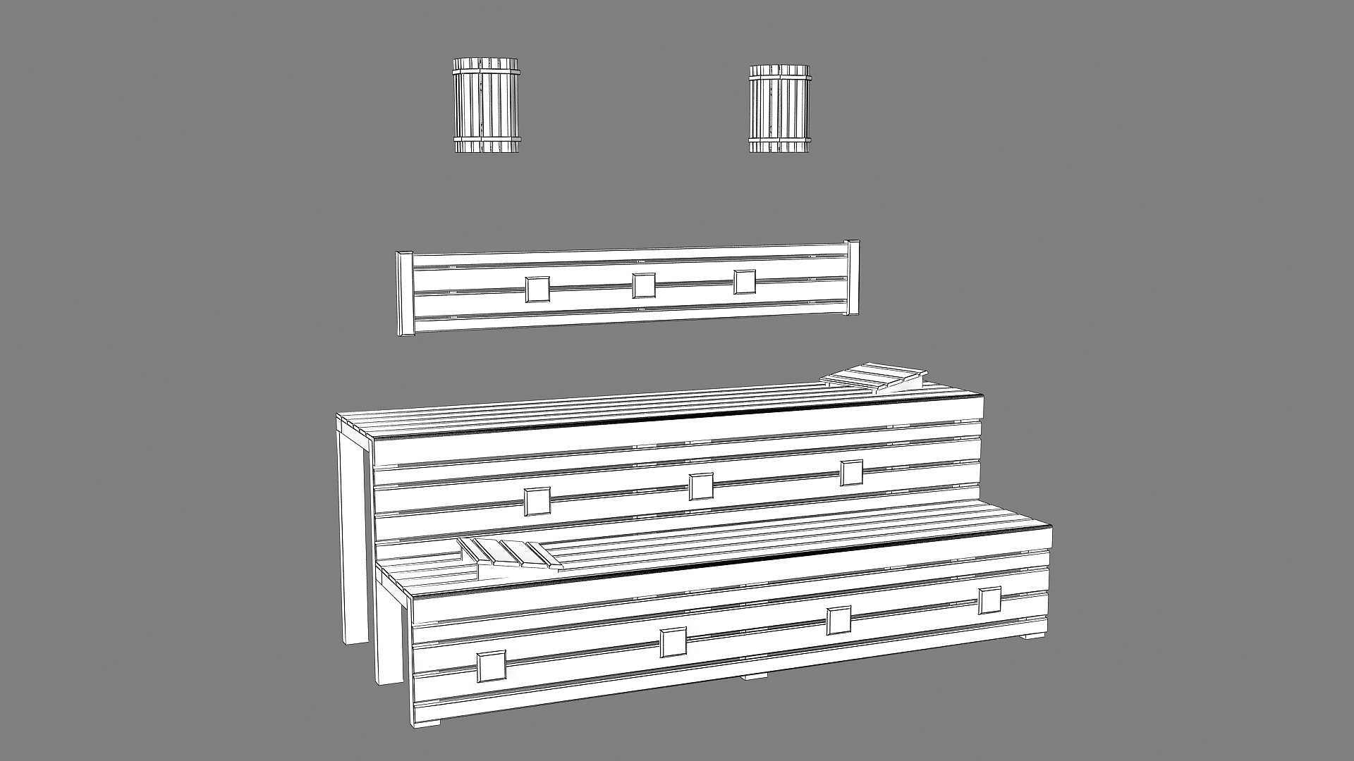 3D sauna bench 02 model - TurboSquid 1706986