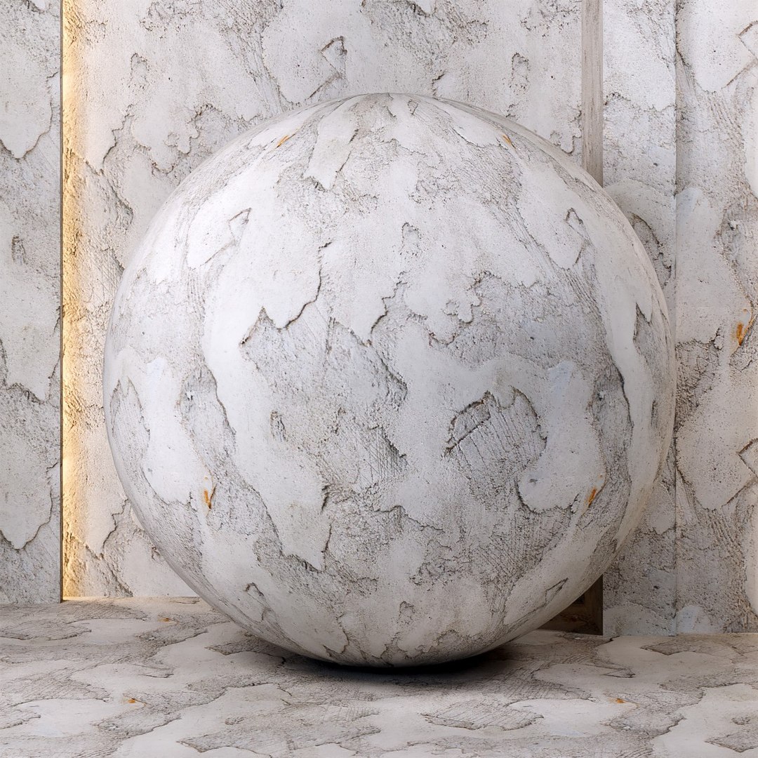 3D Cracked Concrete Wall Floor Vol 5 - 4K PBR Seamless Model ...