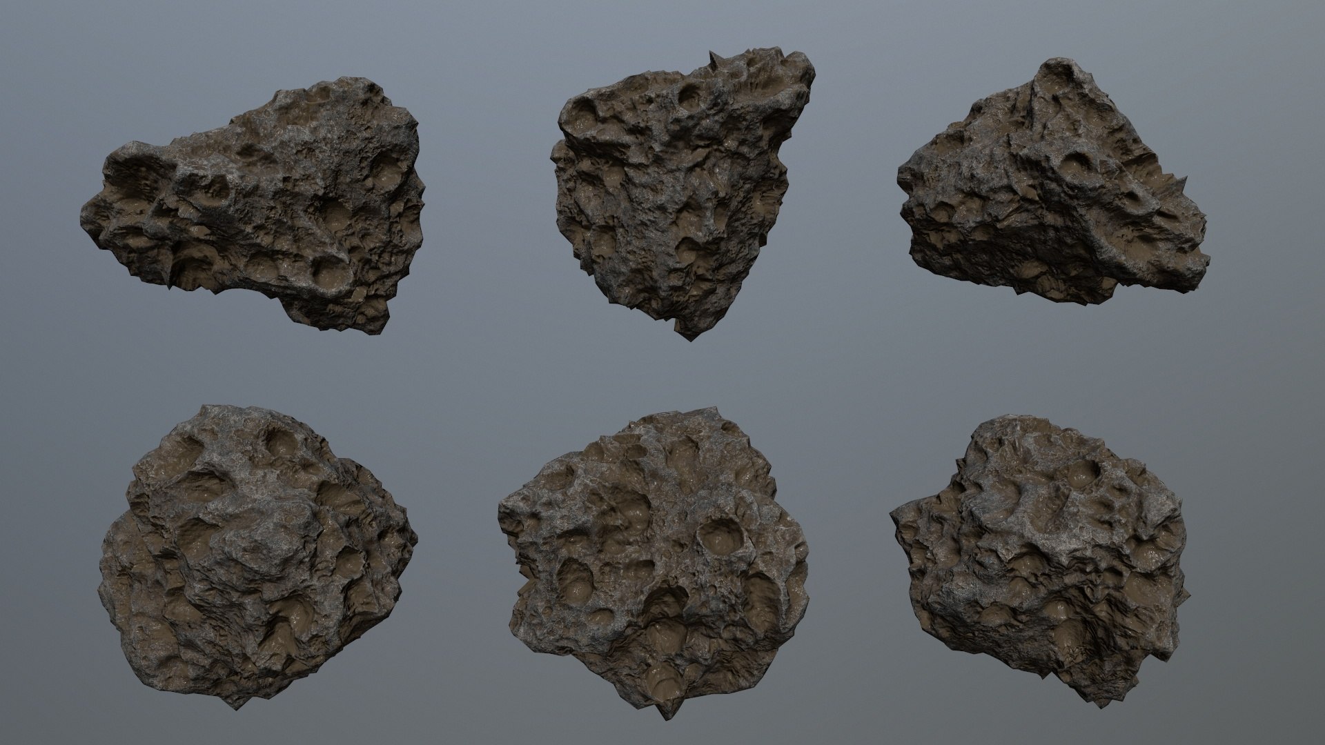 3D Asteroid Set Model - TurboSquid 1742968