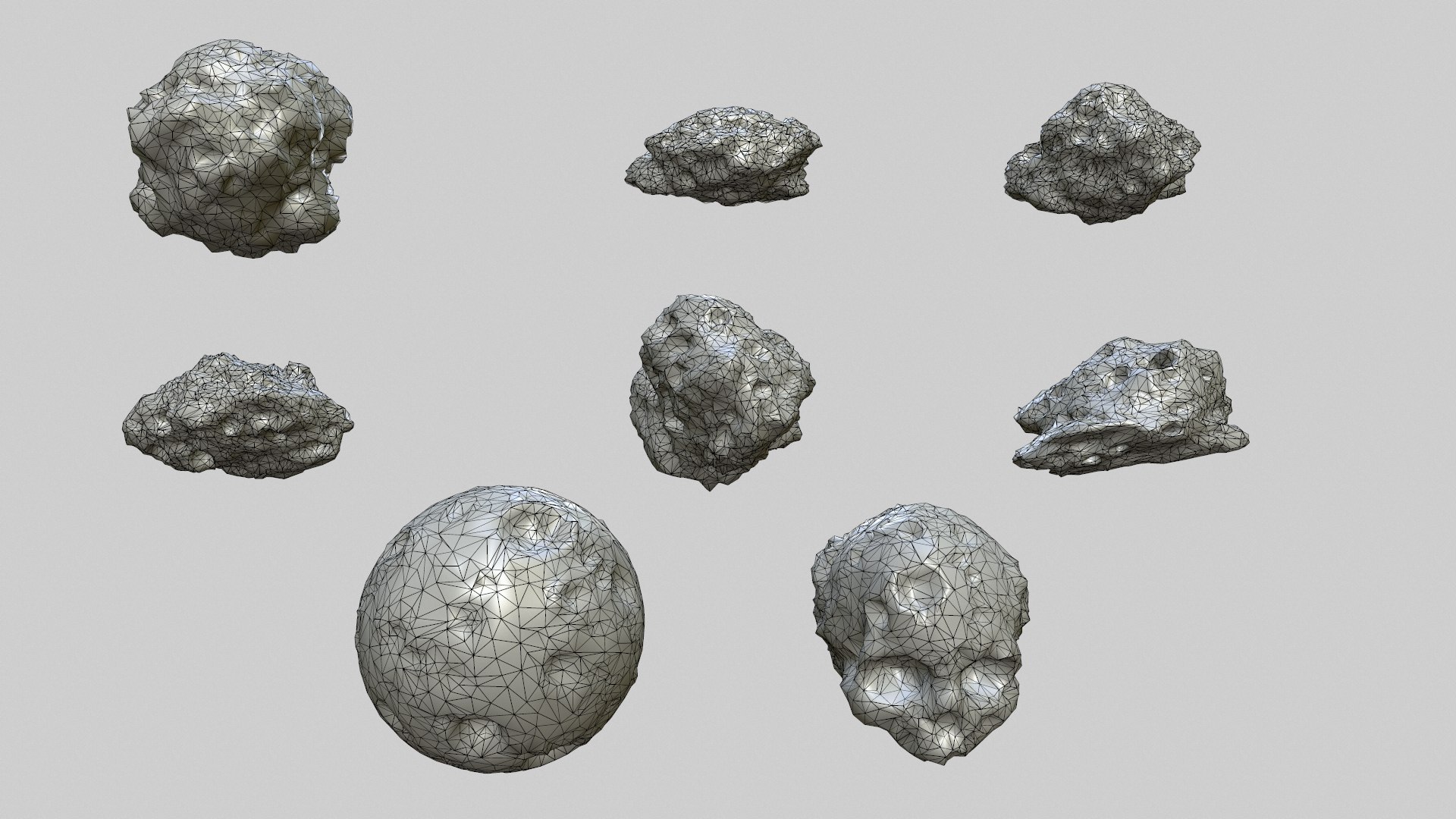 3D Asteroid Set Model - TurboSquid 1742968