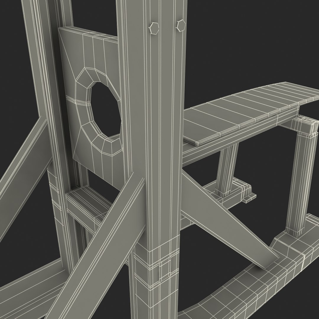 3d Guillotines Set Modelled Model