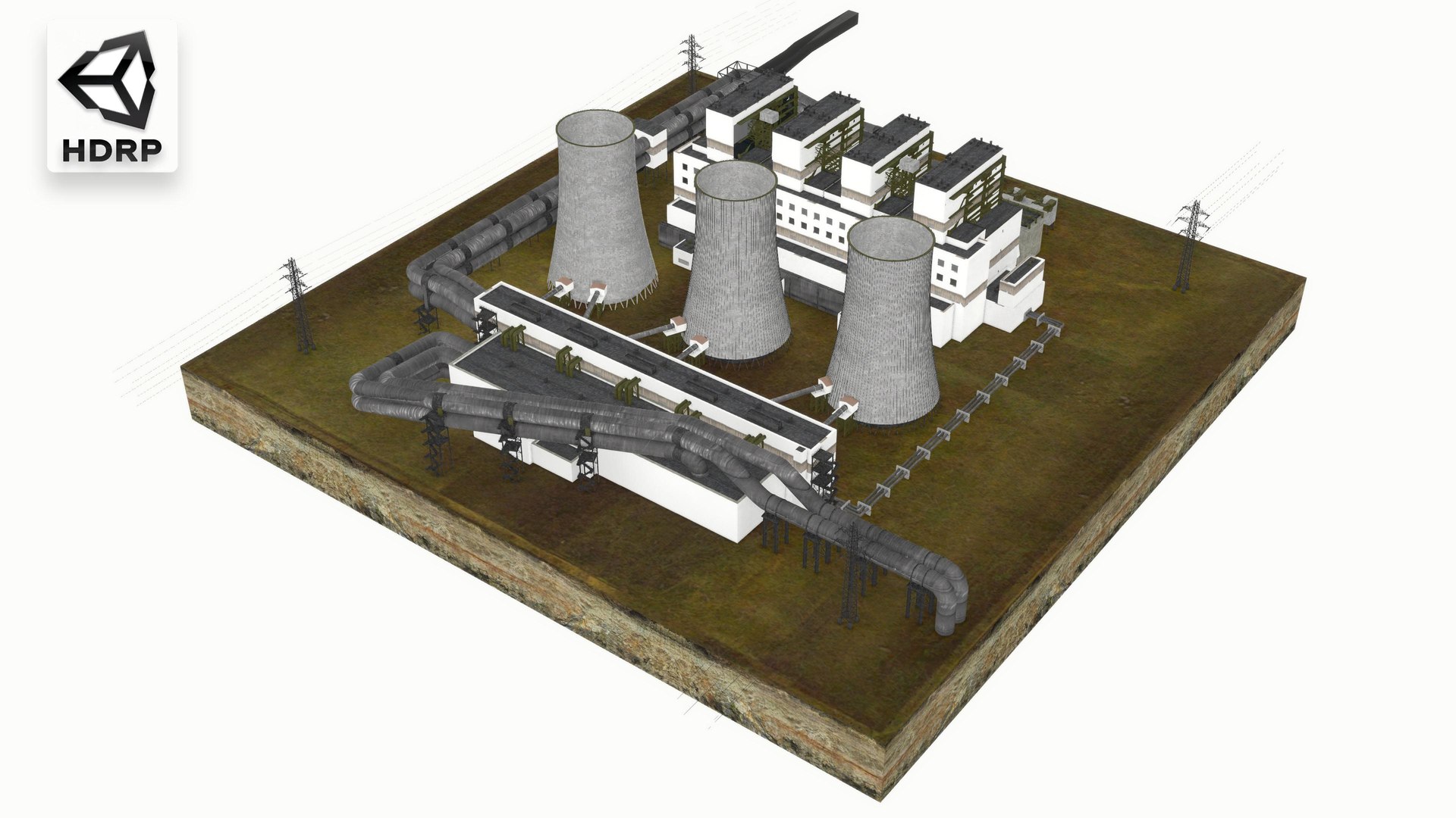 3D Industrial Power Plant Model Unity Hdrp - TurboSquid 2210227