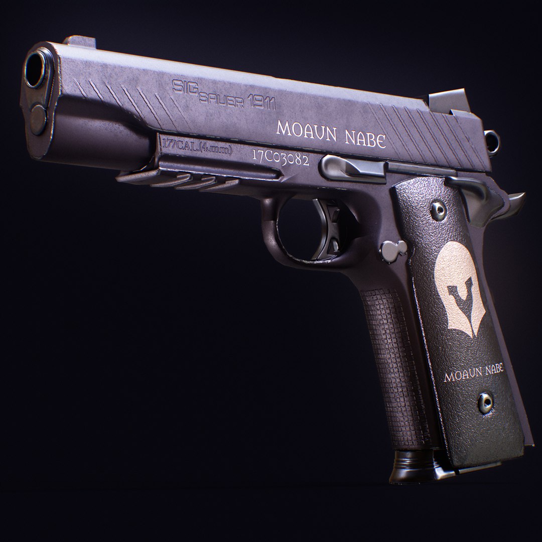 3D Sig Sauer 1911 Pistol Gun-Game Ready Model - TurboSquid 1949933