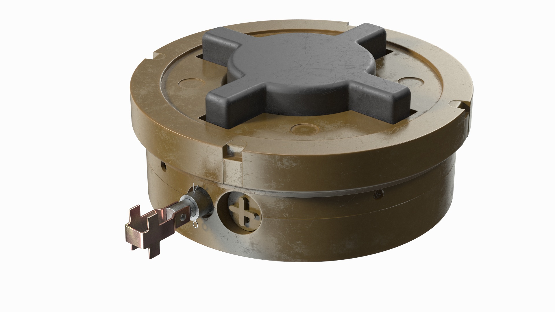 3D Military Blast Mine Green Brown Model - TurboSquid 2130653