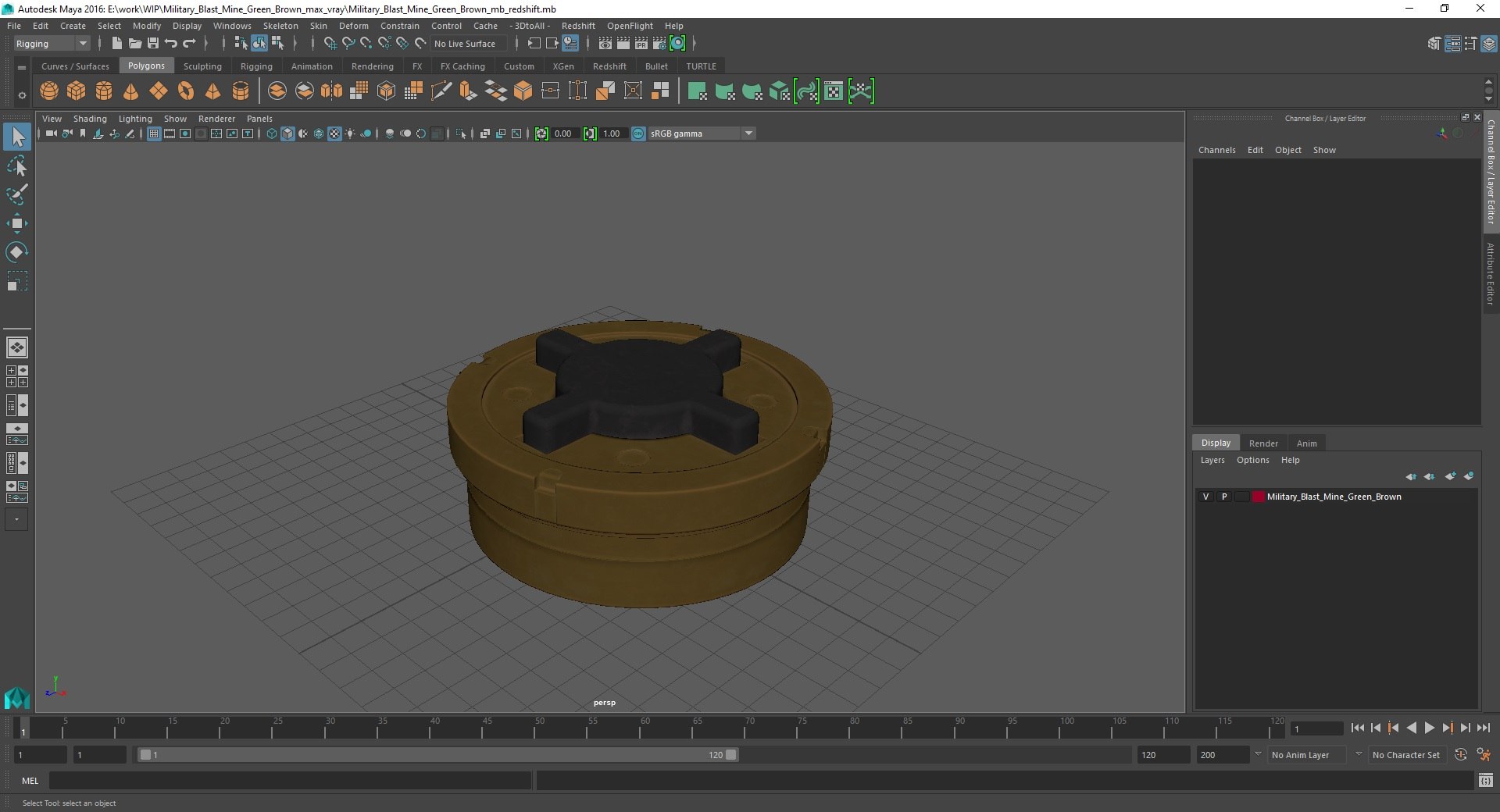 3D Military Blast Mine Green Brown Model - TurboSquid 2130653