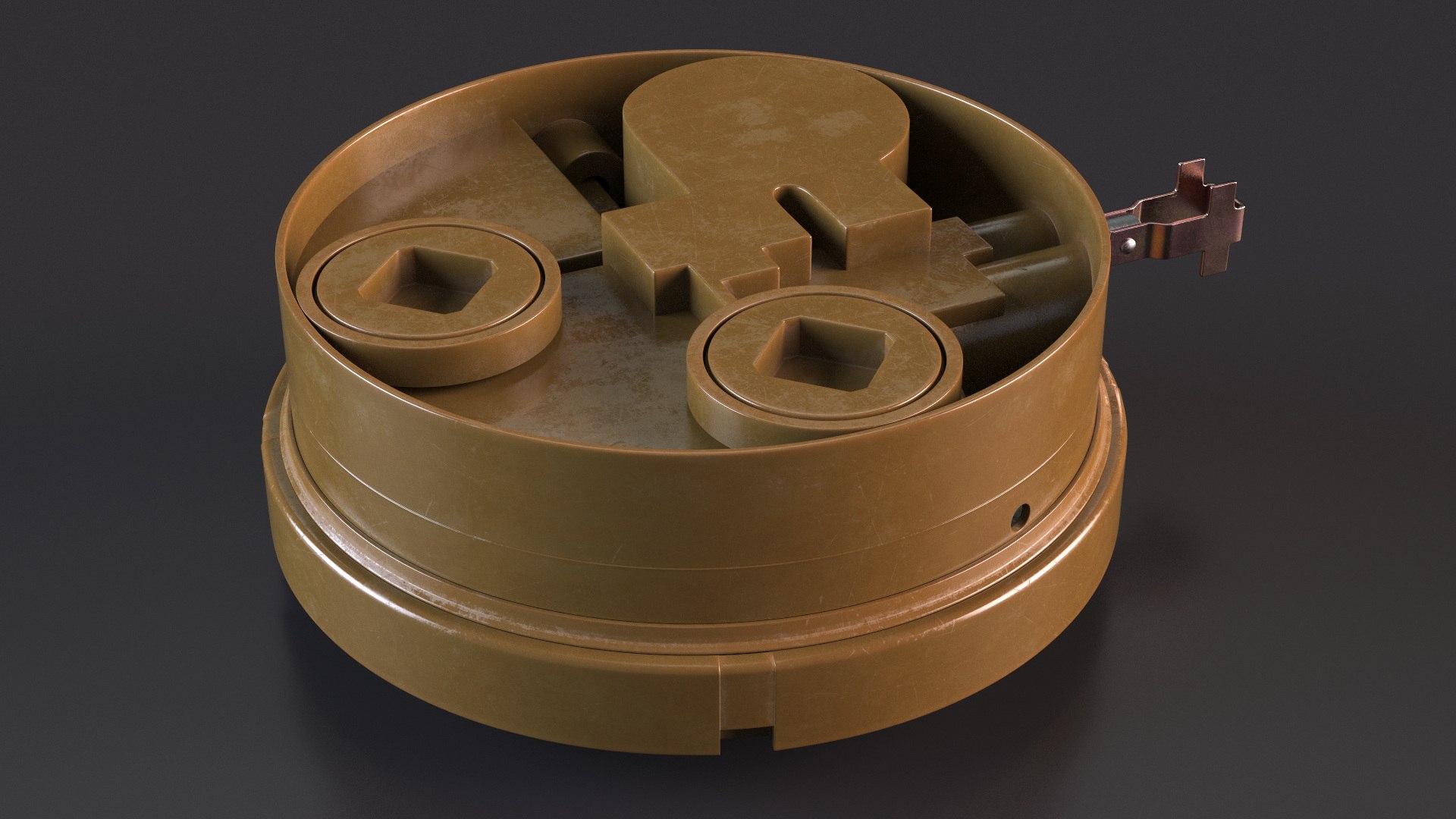 3D Military Blast Mine Green Brown Model - TurboSquid 2130653