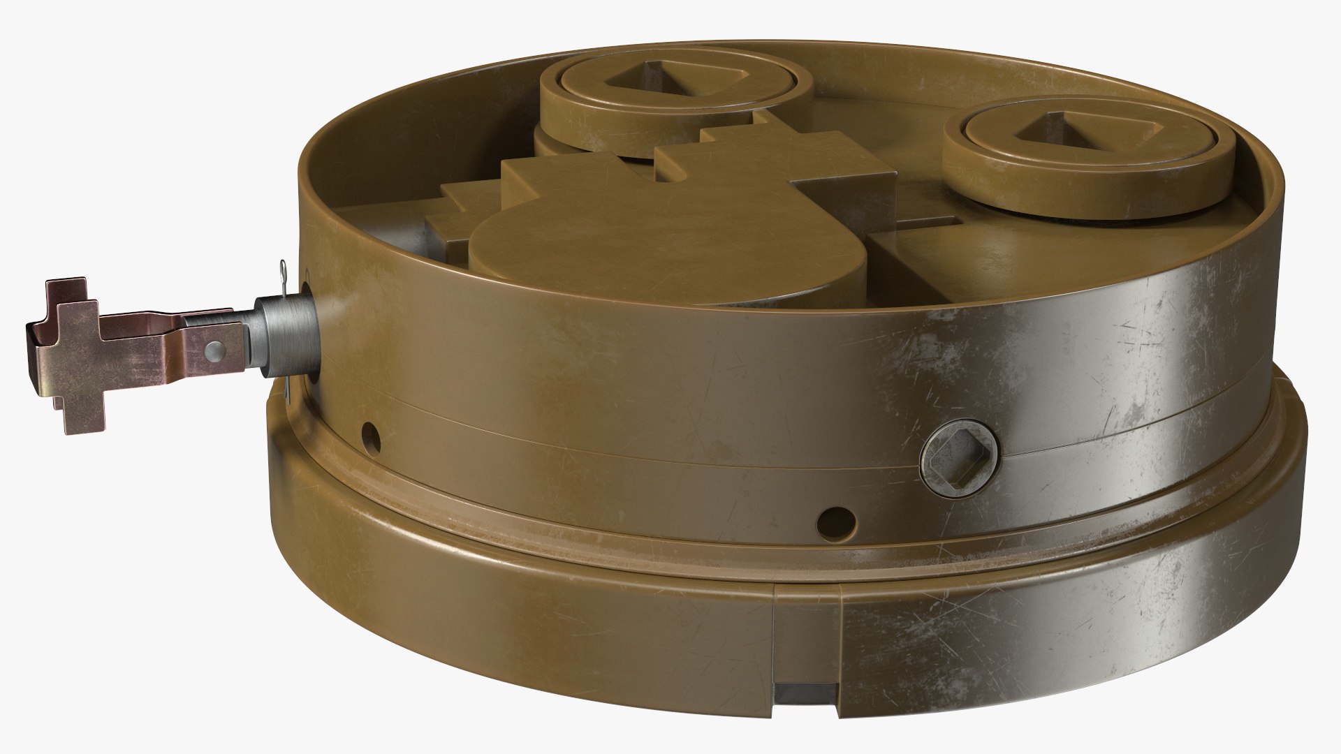 3D Military Blast Mine Green Brown Model - TurboSquid 2130653