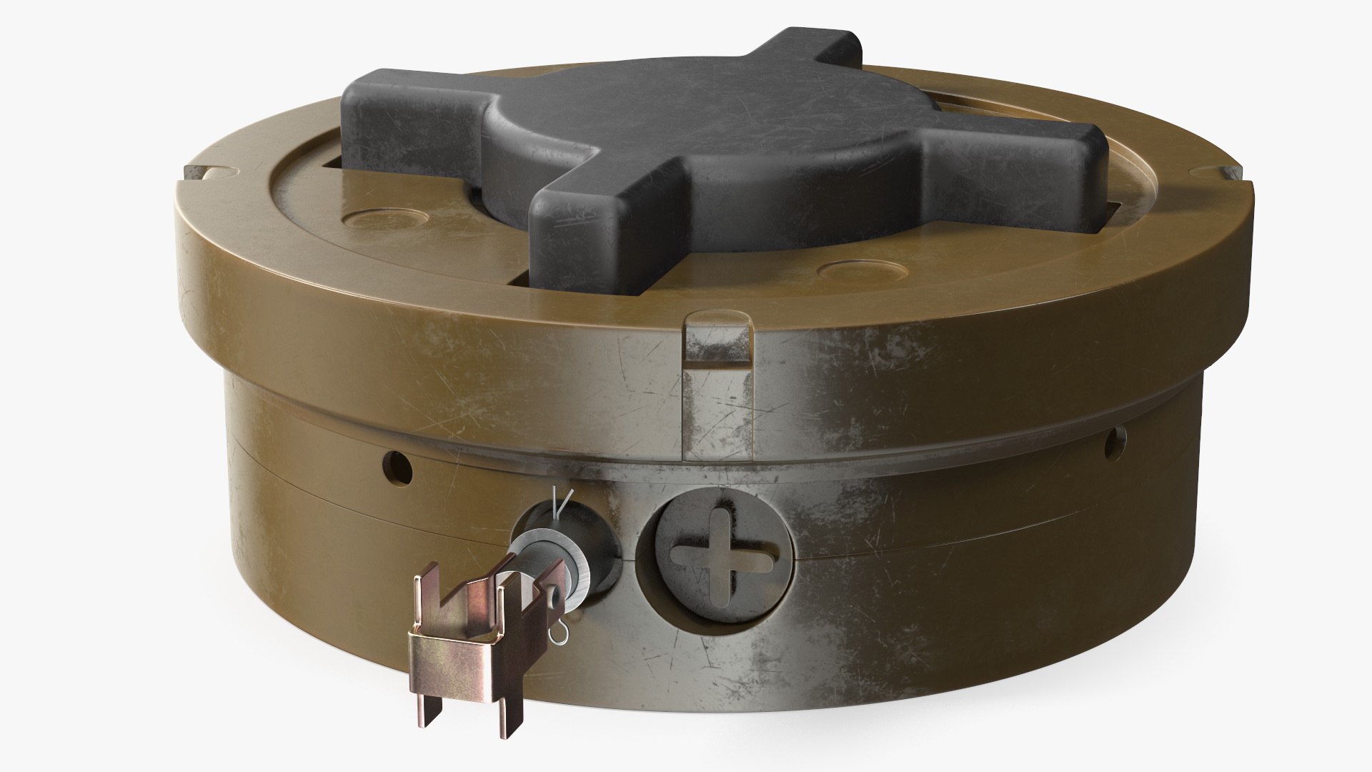 3D Military Blast Mine Green Brown Model - TurboSquid 2130653