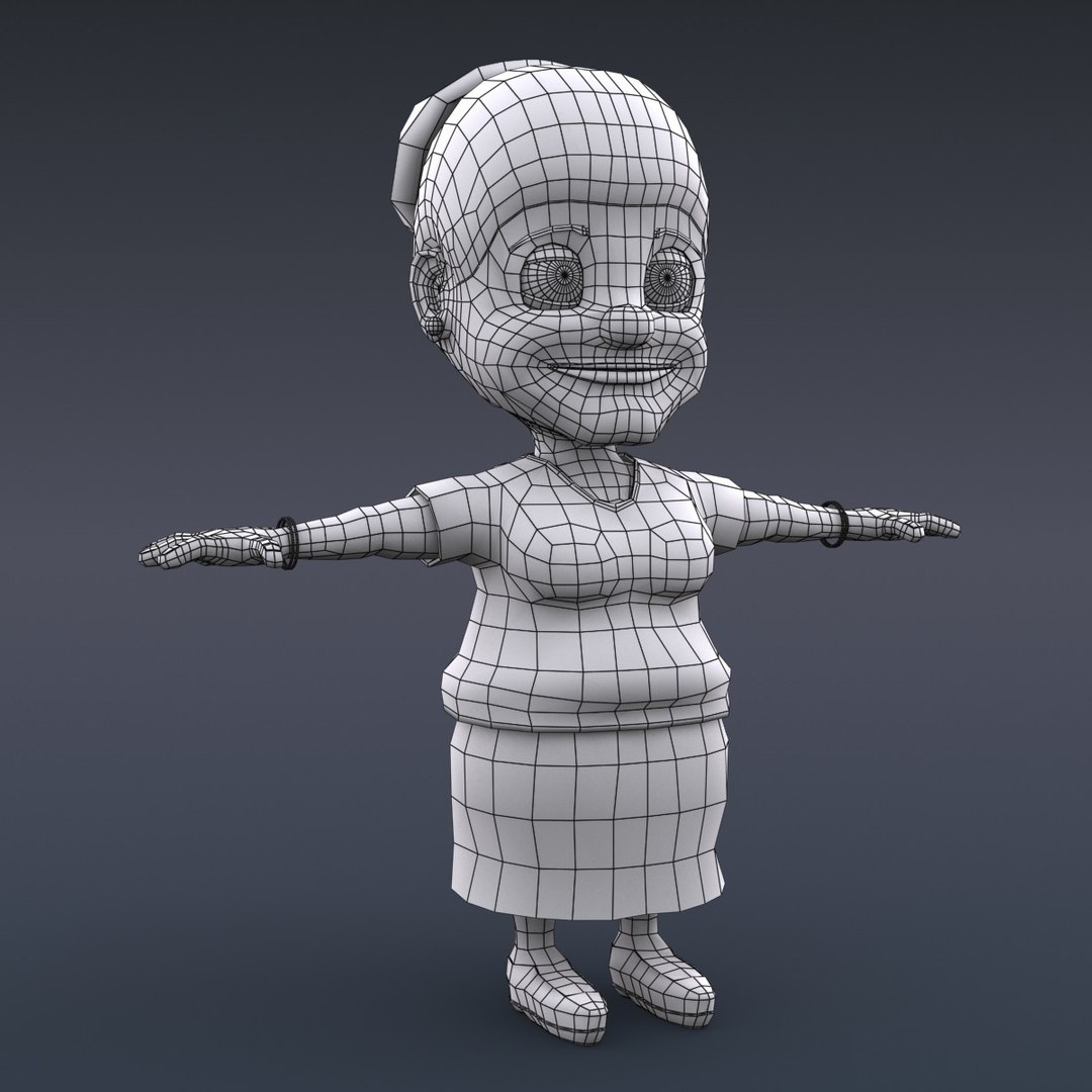 White Lady Rigged 3d Max