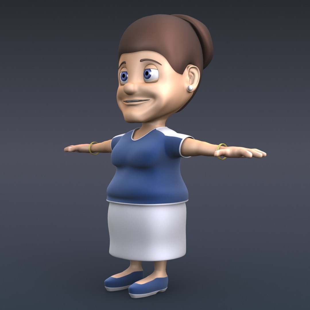 White Lady Rigged 3d Max