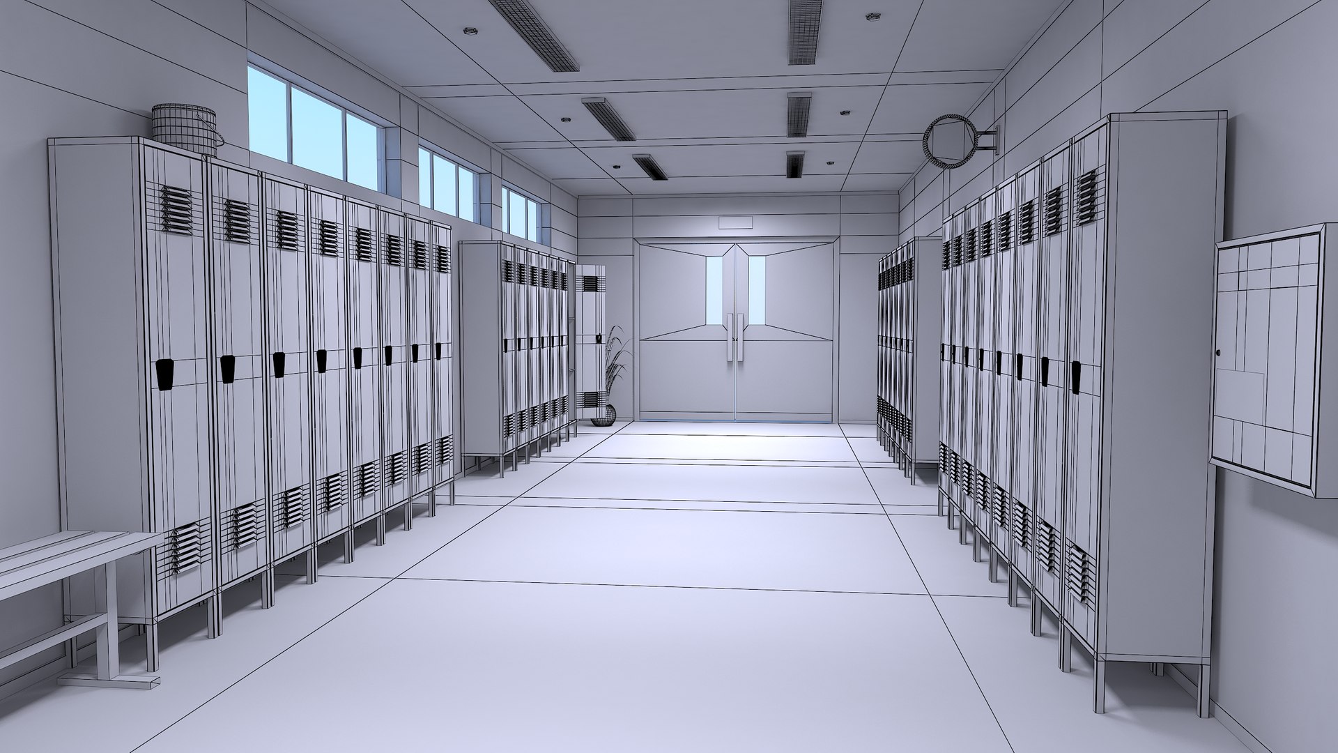 School Hallway 1 3D Model - TurboSquid 1922327