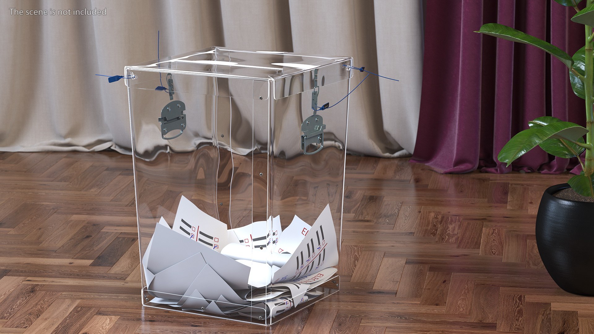 Transparent Ballot Box With Paper 3D model - TurboSquid 1916407
