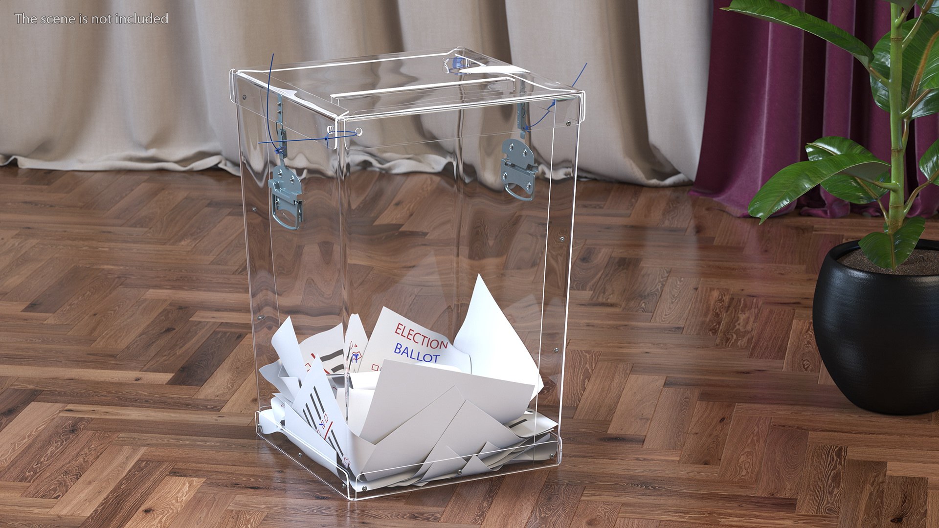 Transparent Ballot Box With Paper 3D model - TurboSquid 1916407