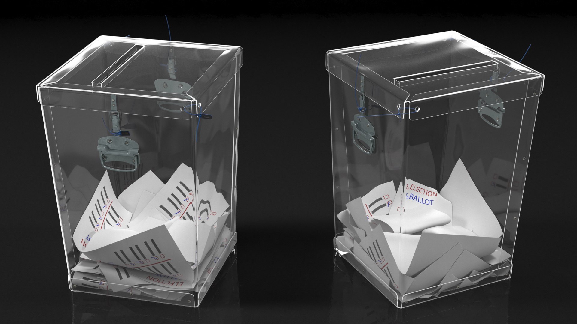 Transparent Ballot Box With Paper 3D model - TurboSquid 1916407