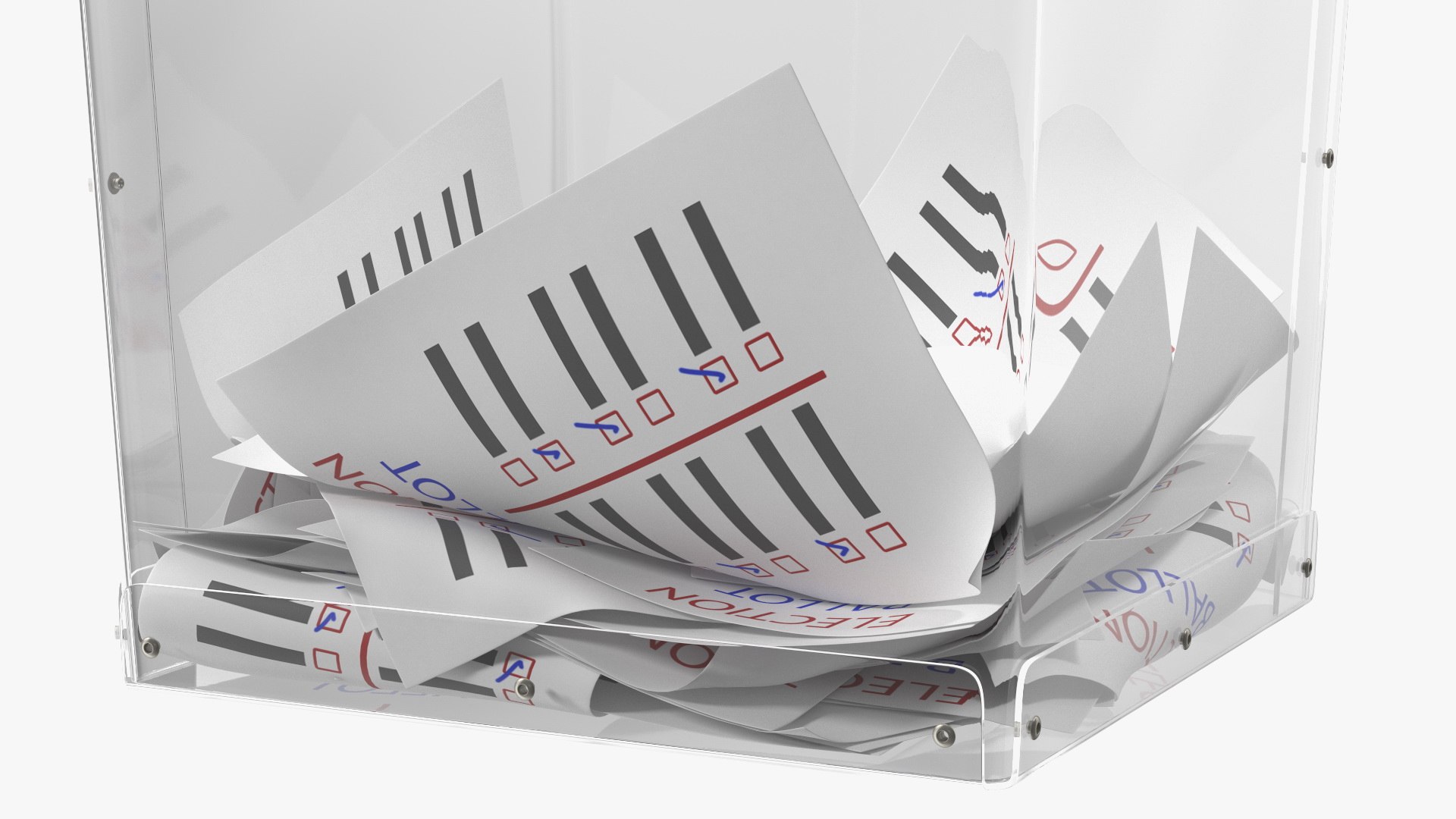 Transparent Ballot Box With Paper 3D model - TurboSquid 1916407