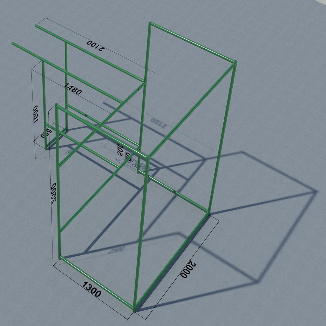 3d model street workout parallel bars