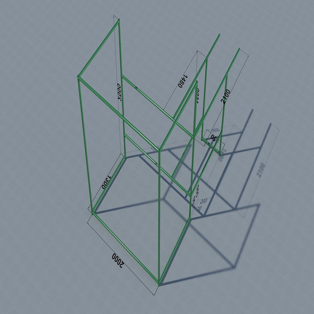 3d model street workout parallel bars