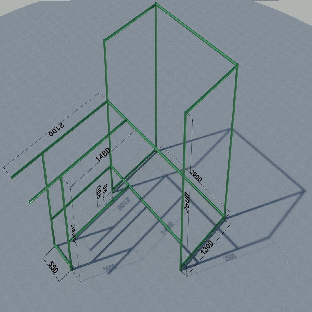 3d model street workout parallel bars