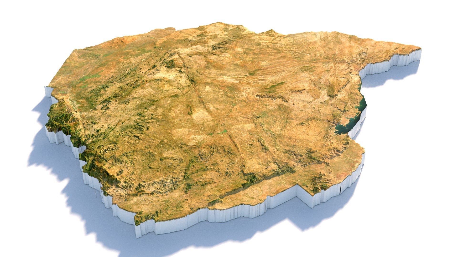 3D Zimbabwe Terrain Map - TurboSquid 2337655