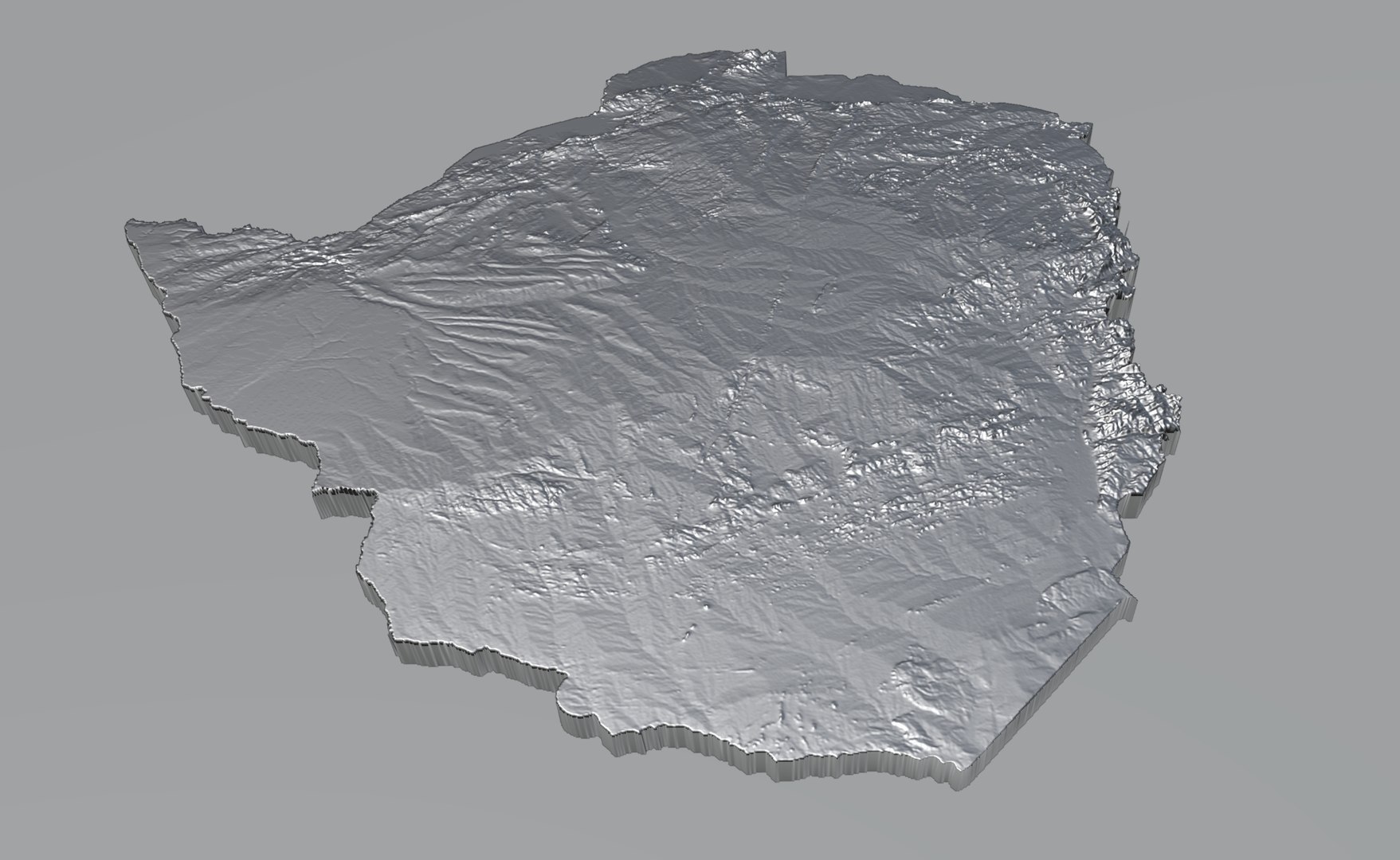 3D Zimbabwe Terrain Map - TurboSquid 2337655