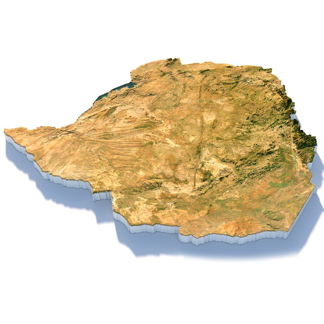 3D Zimbabwe Terrain Map - TurboSquid 2337655