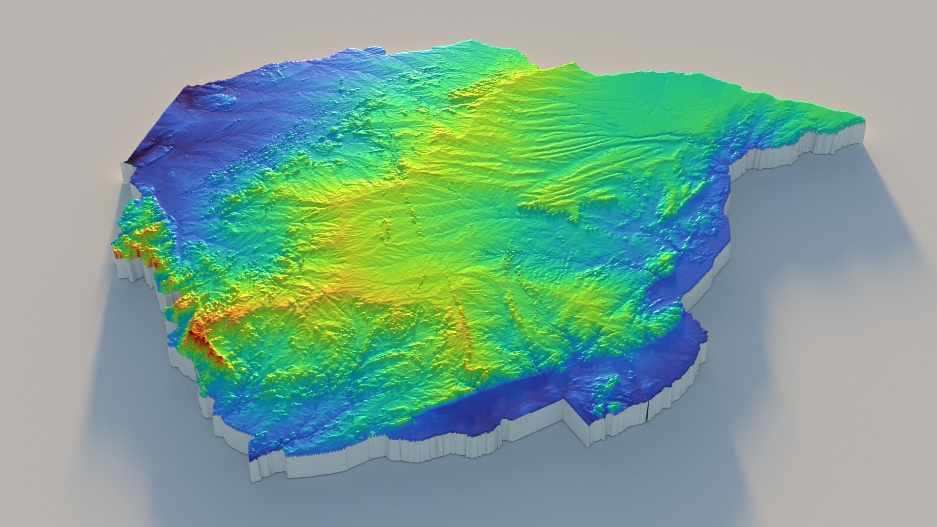 3D Zimbabwe Terrain Map - TurboSquid 2337655